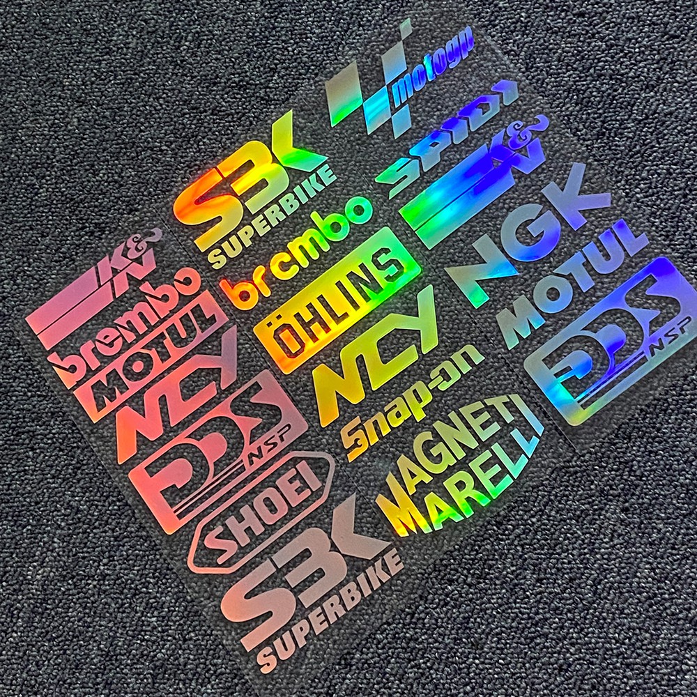 3M Reflective Motorcycle Side Strip Bike Helmet Sticker For NGK Motul ...