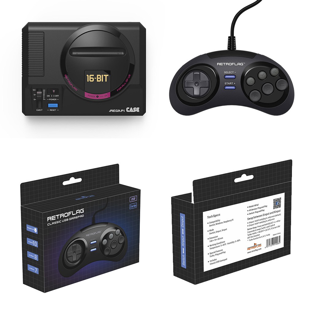 Retroflag MEGAPI CASE Raspberry Pi MD Box MD Wired Gamepad | Shopee Philippines