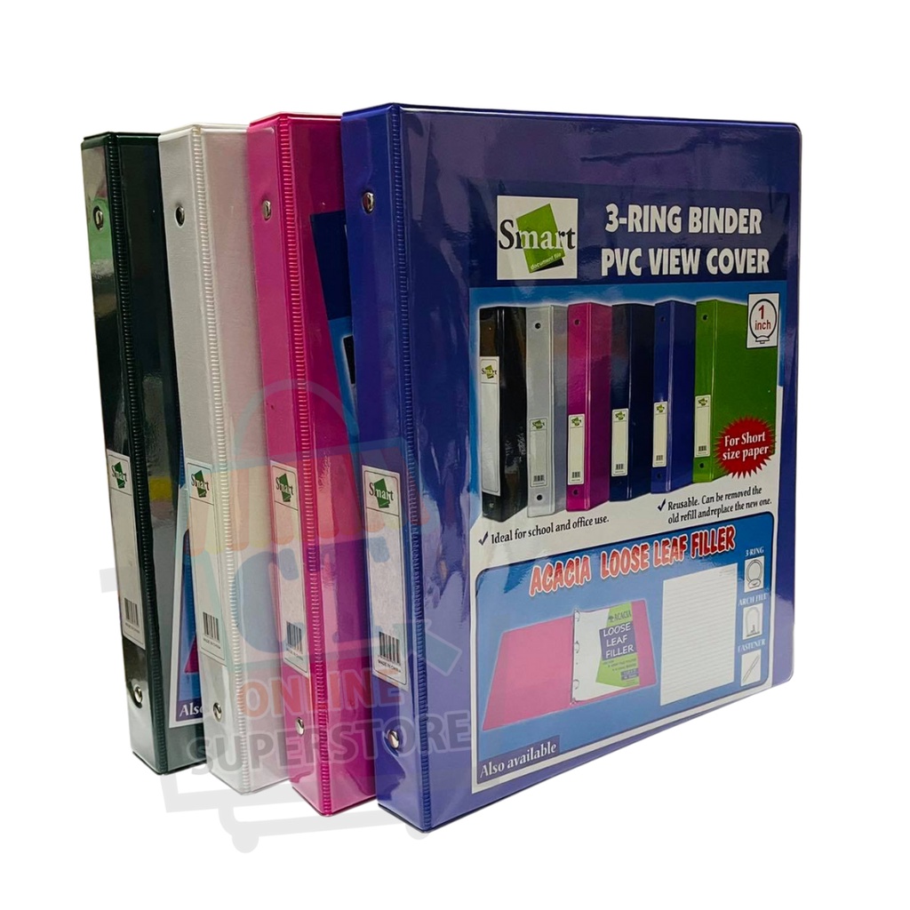 3-Ring Binder Arch File Folder PVC View Cover 1 inch Short Size ...