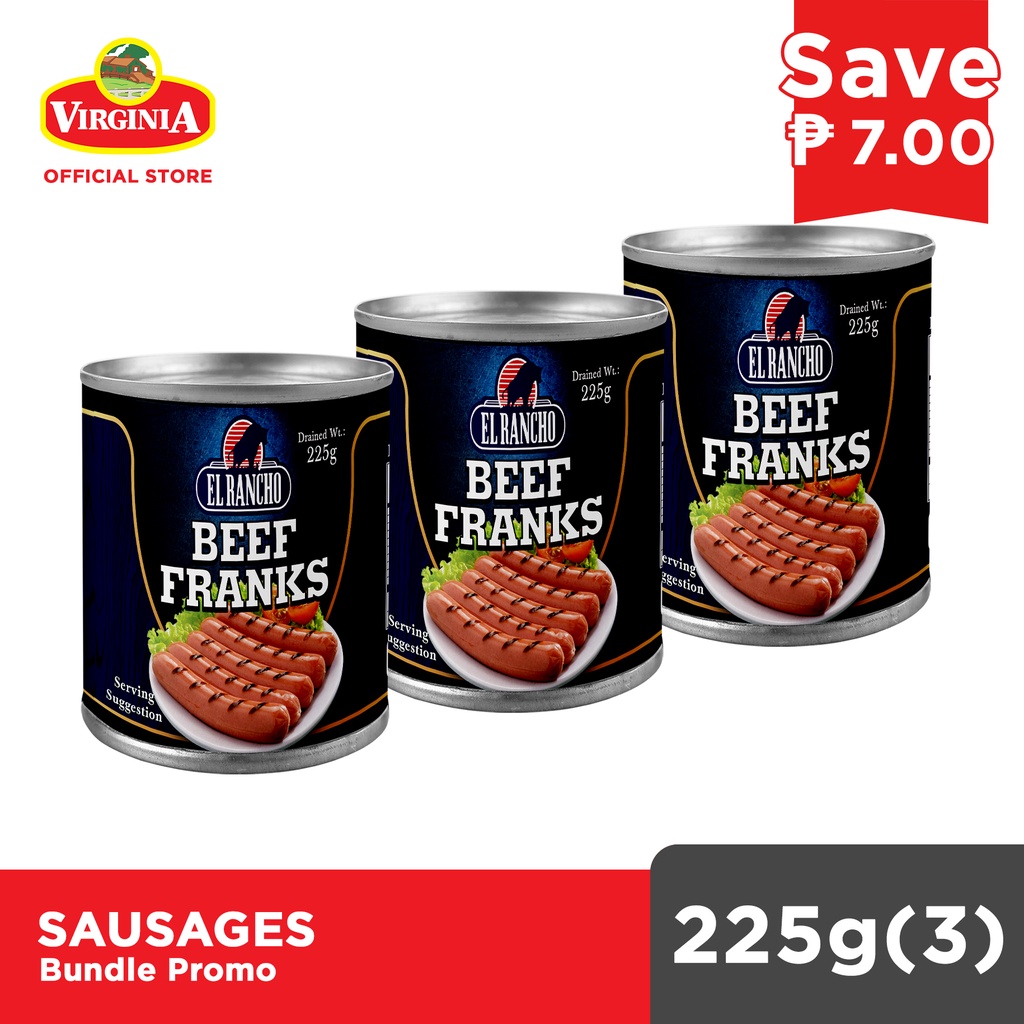 El Rancho Beef Franks 225g x 3 | Shopee Philippines