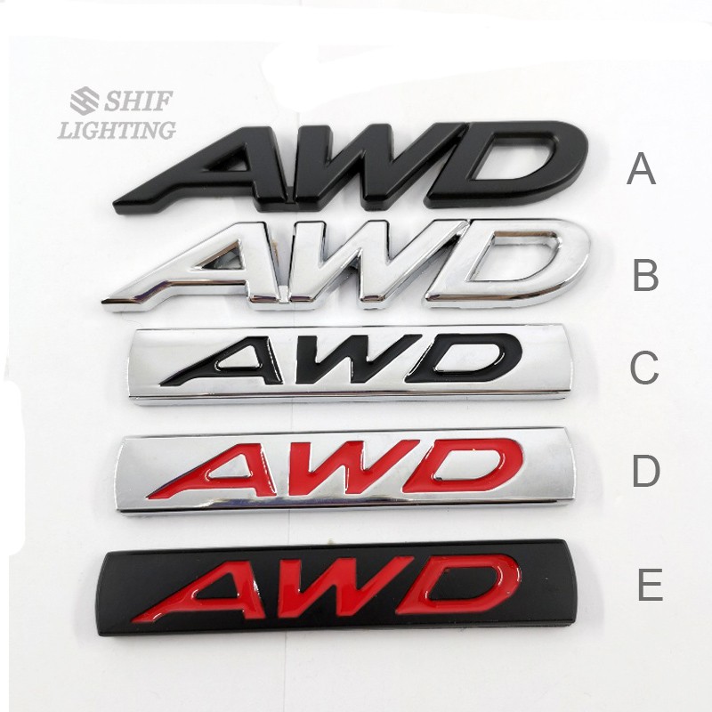 1 X Metal AWD Logo Car Auto Rear Emblem Badge Sticker Decal Replacement ...