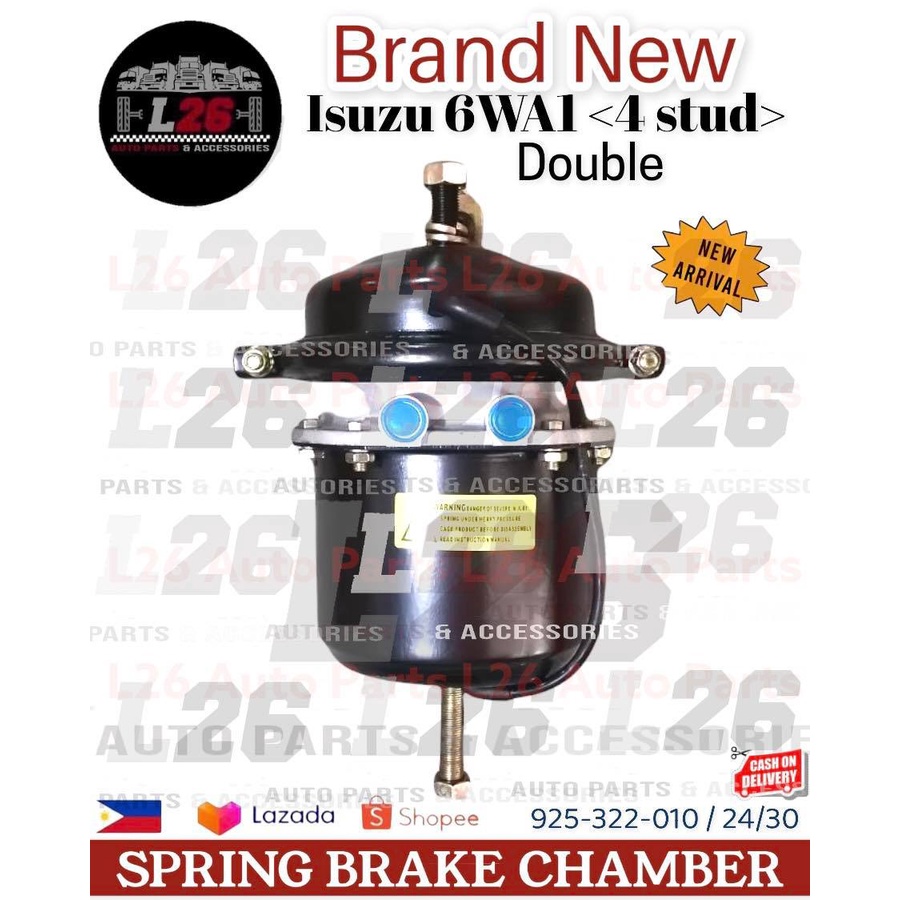 Isuzu 6WA1 SPRING BRAKE CHAMBER 4 stud Double 925-322-010 / 24/30 T-153 ...
