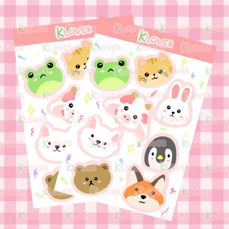cute animals Sticker Sheets Design stationary Glitter waterproof ...
