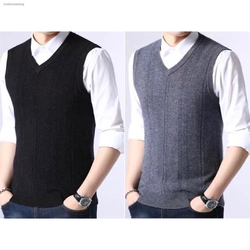 Korean V-Neck Sleeveless Unisex Knitted Vest Korean College Style Vest ...
