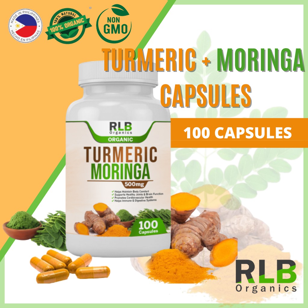 Organic Turmeric+Moringa Capsules - Rich in Antioxidants - Pure ...