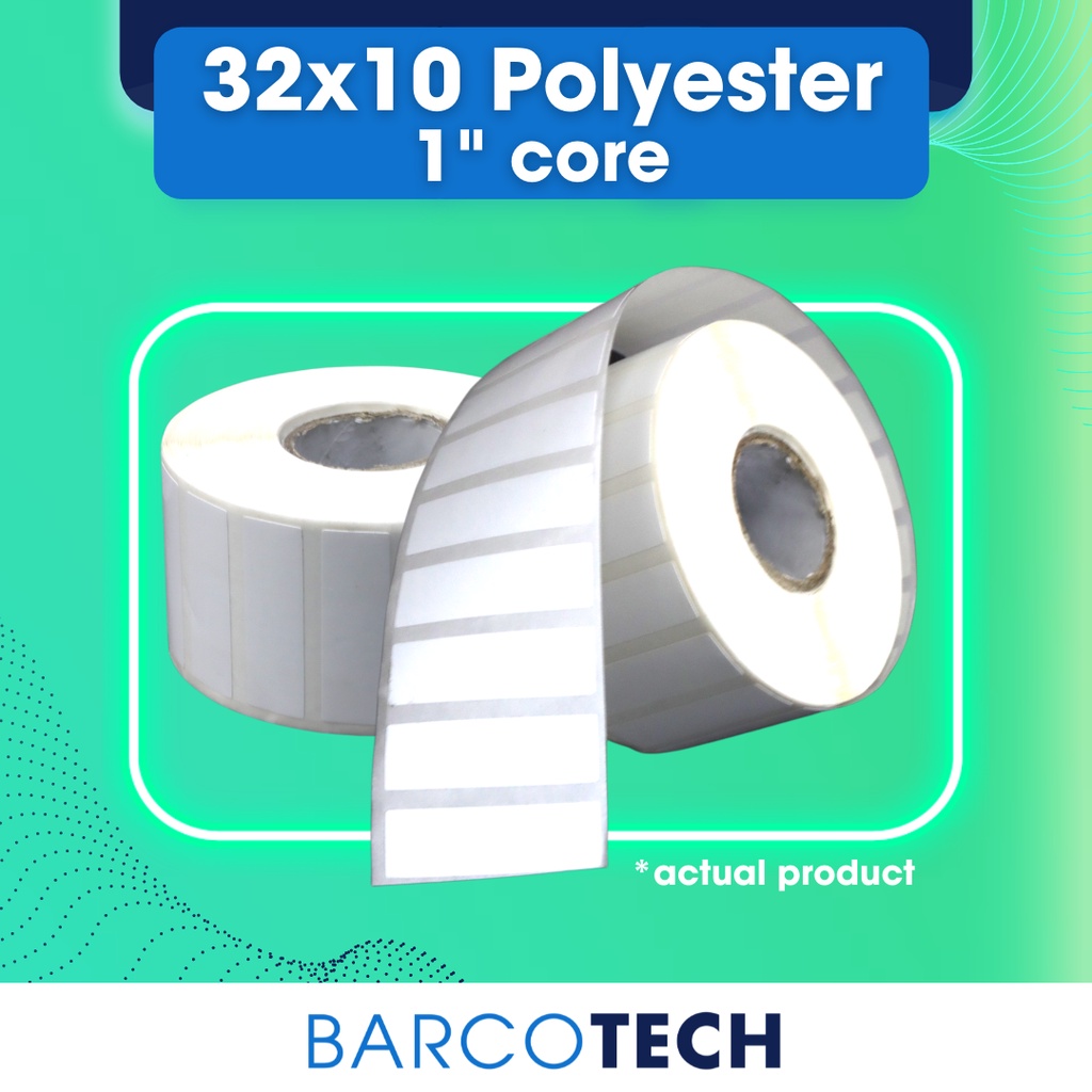 32x10 Polyester Barcode Label Sticker -1" Core | Shopee Philippines