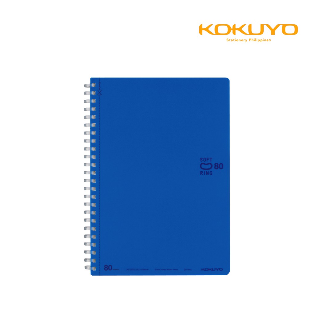 Kokuyo SU-SV338BT-B Soft Ring Notebok, 80 Sheets, A5, Blue, Lined Dots ...