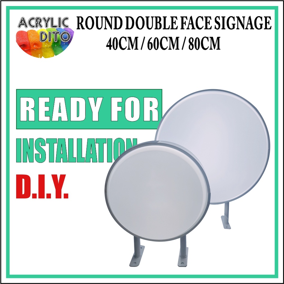 LED Light Circular Double Sided Signage / Round Sign Outdoor Acrylic ...