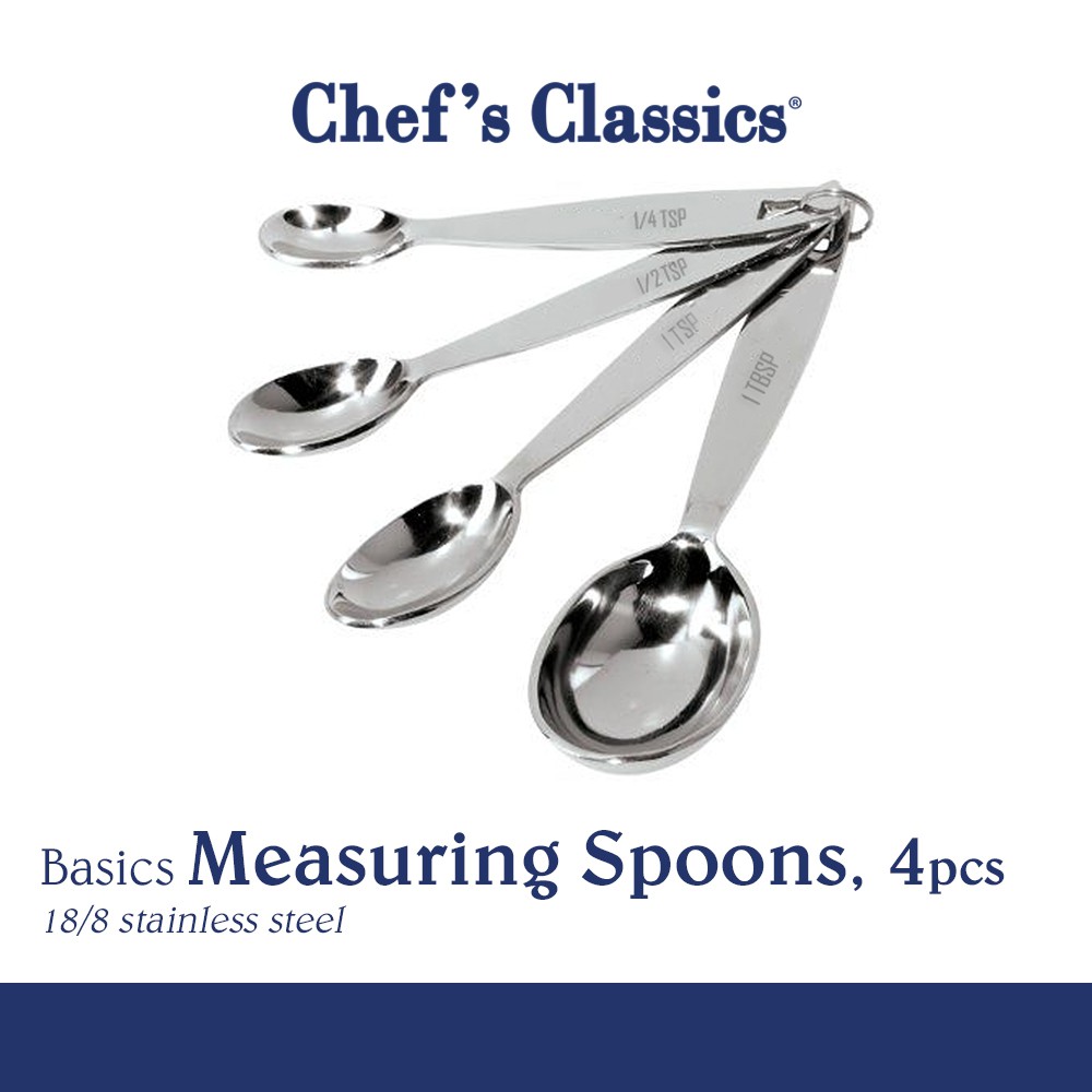 Chef's Classics Basics Stainless Steel Measuring Spoons, 4pcs | Shopee ...