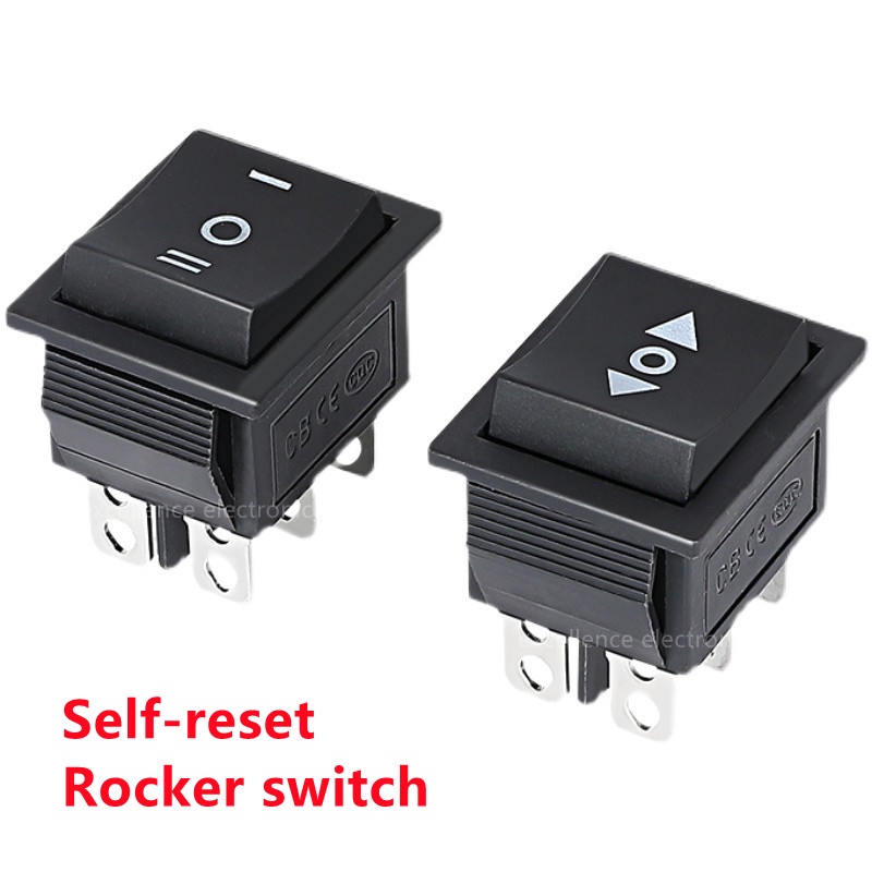 2PCS Self Reset Rocker Switch Momentary KCD4 Power Switch ON-OFF-ON ...