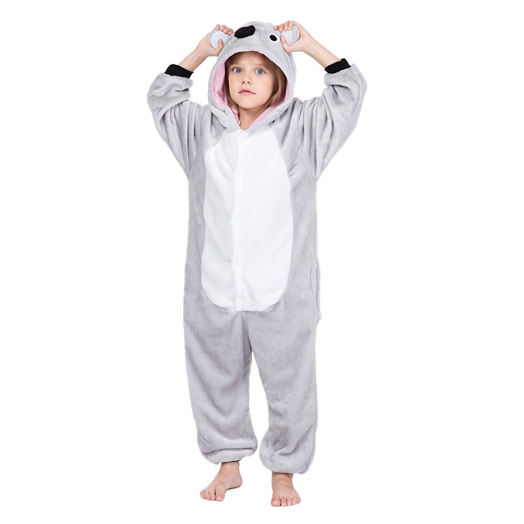 Girls Cute Kigurumi Grey Koala Cartoon Animal Pajamas Cosplay Costume ...