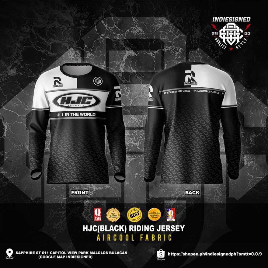 Motorcycle Jersey Long Sleeve for Men Aircool Plus Size Full Sublimation HJC V2 (PURE AIRCOOL ...