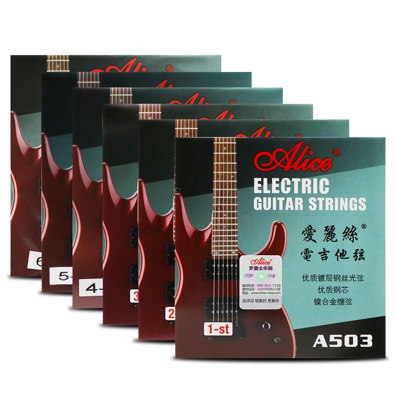 6 Pieces/Set Alice Electric Guitar Strings Steel Core Plated Steel ...