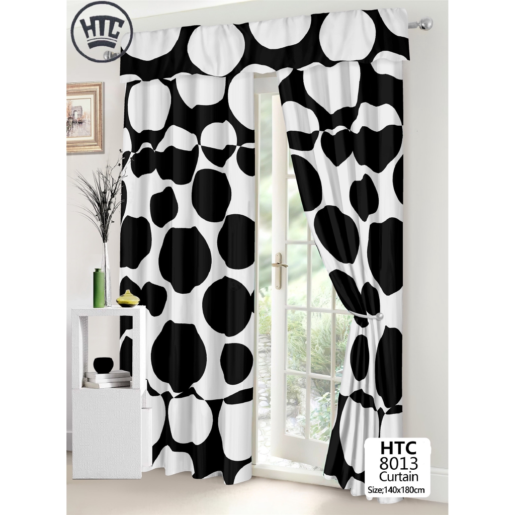 COD Curtain Fresh Black White High Quality Kurtina Design for Window ...