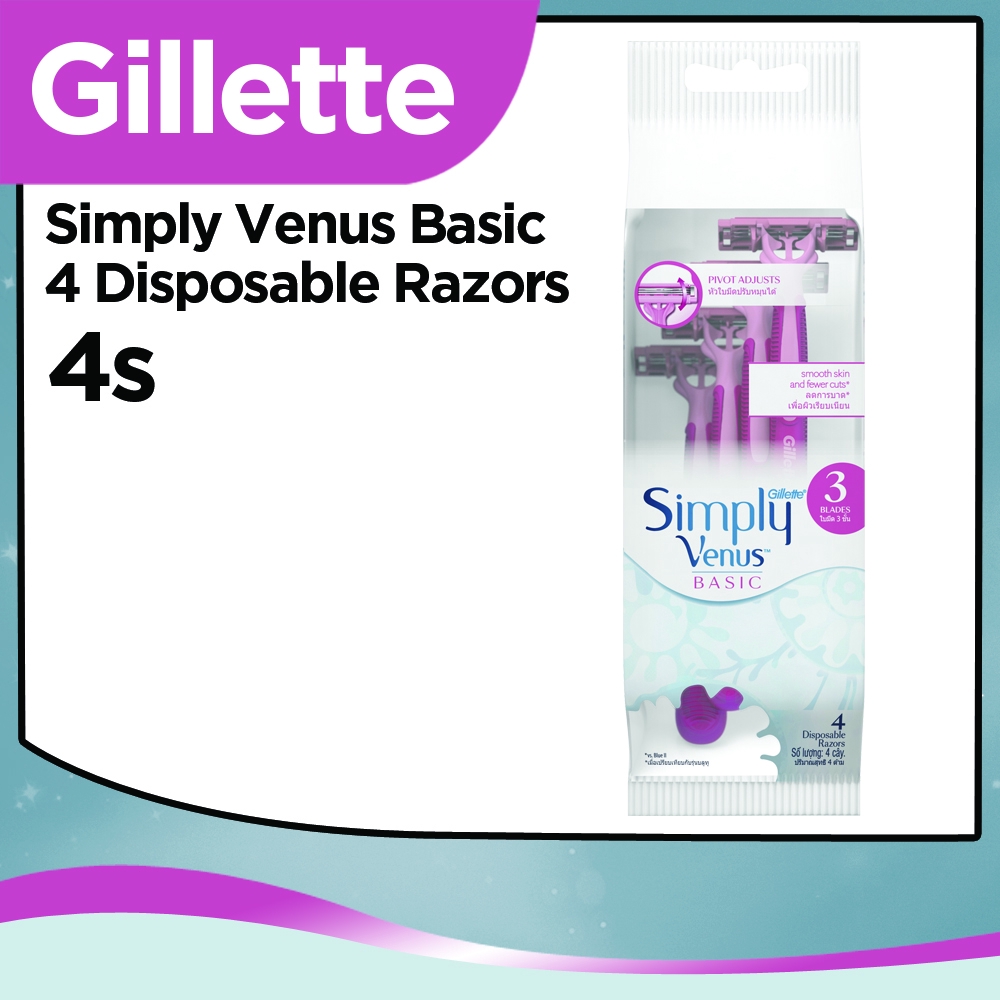 Gillette Venus Simply Basic Disposable Razor 4s [Shave Care] | Shopee ...