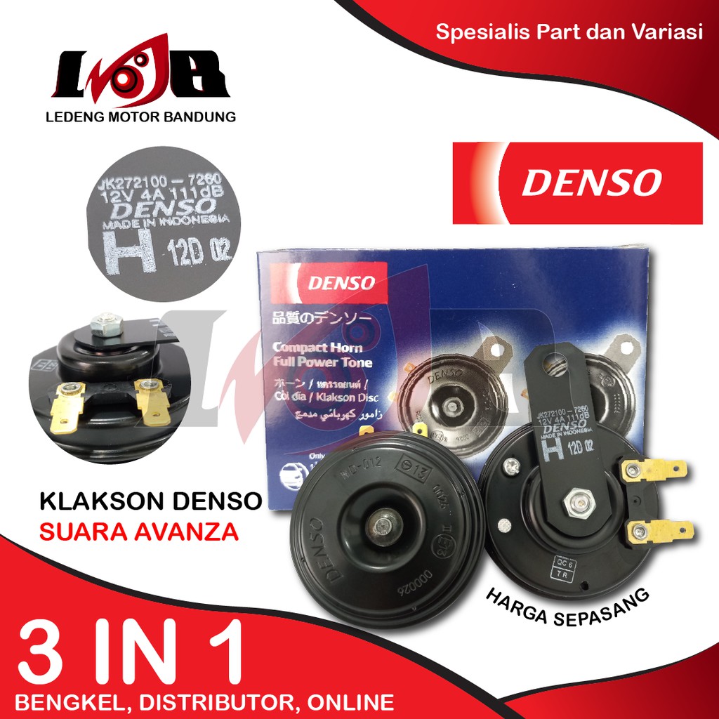 A pair of Denso Disc Stereo Tone Horns, Avanza Motorcycle Car Sounds ...