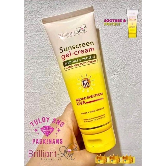 Brilliant Sunscreen Gel Cream Body Lotion With Spf50 Cod With Freebie
