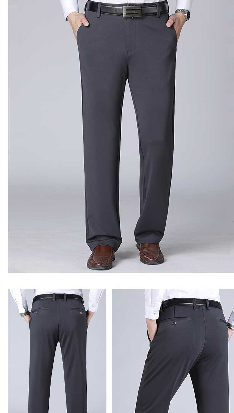 【Local Delivery】CEO Men's Formal Suit Pants Black Straight Cut Loose ...