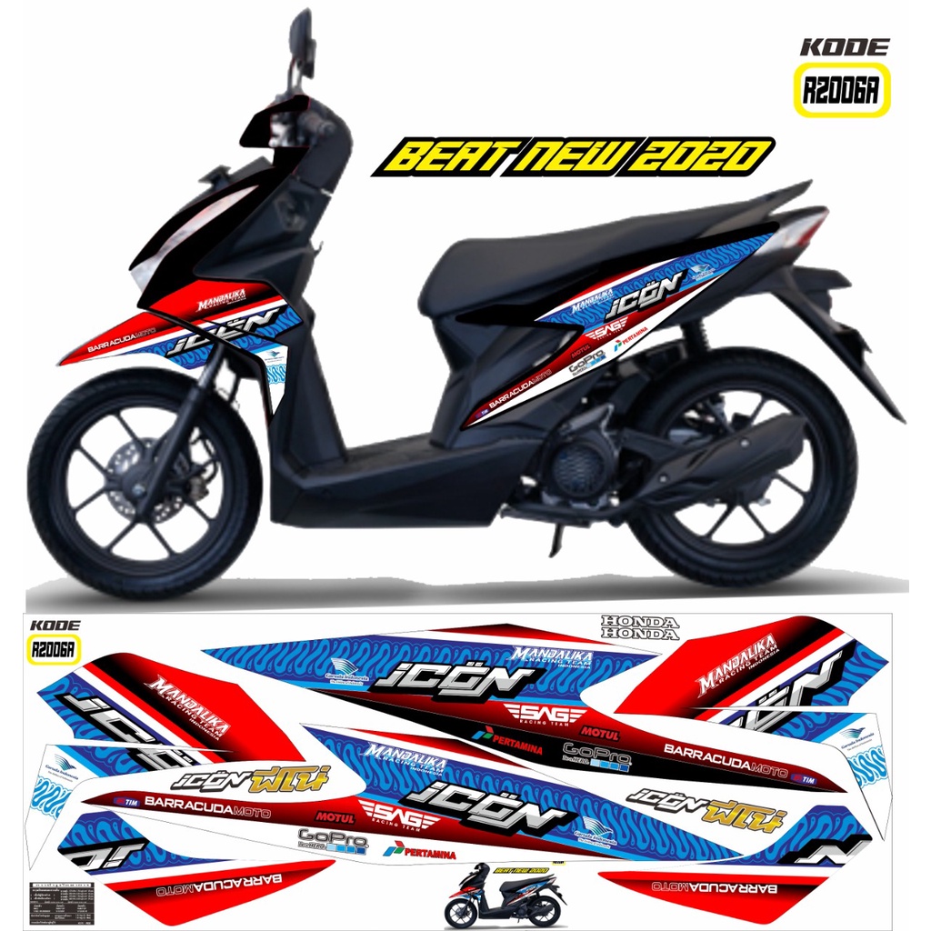 Striping decal Variations Of Honda Beat New 2020s Stickers mandalika ...