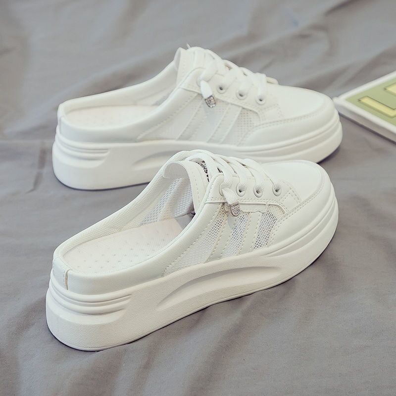 (1 days delivery ) Korean HAlF SHOES FOR WOMEN Tricolor lace up ...