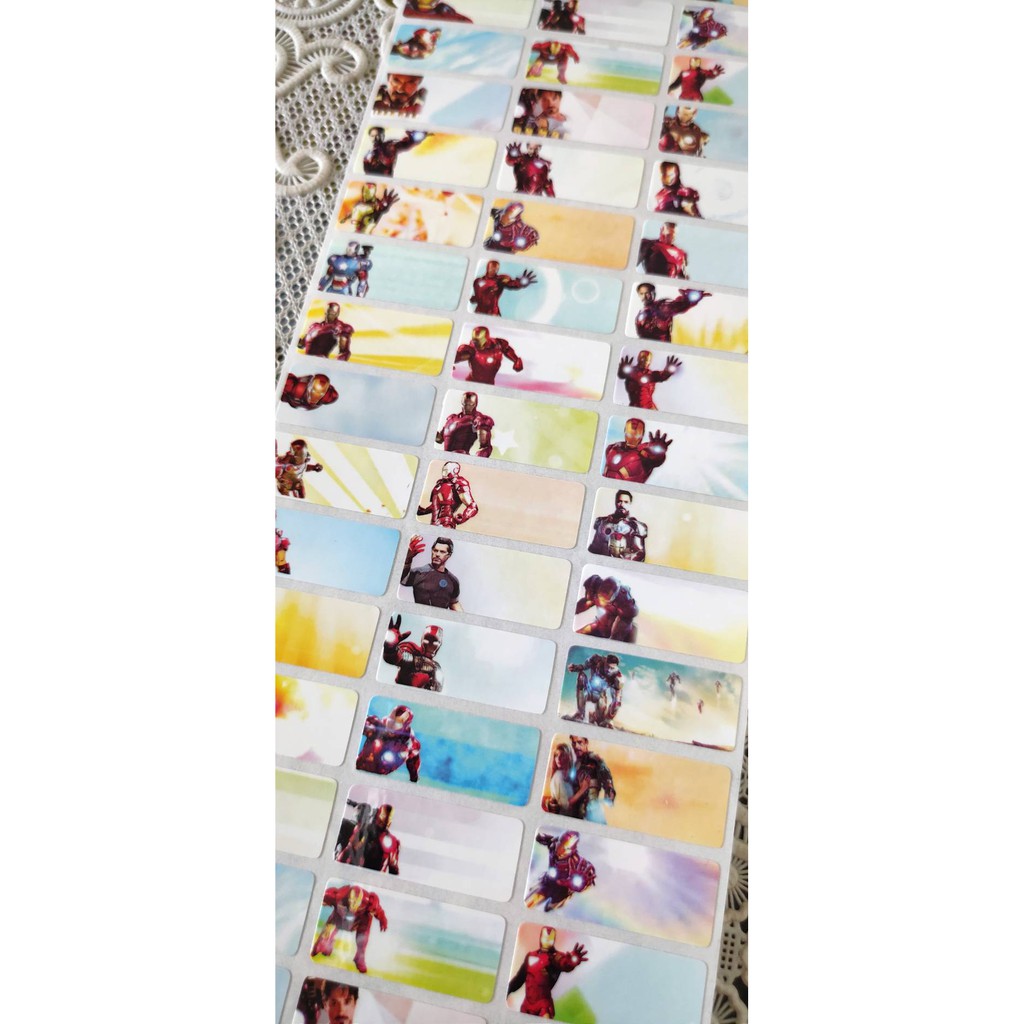 Waterproof NAME LABEL STICKER - IRON MAN MOTIF / WATERPROOF NAME ...
