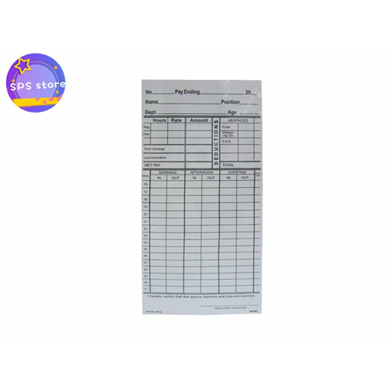 Time Card 100s Model 9000 Timecard PER PACK SPS COD | Shopee Philippines