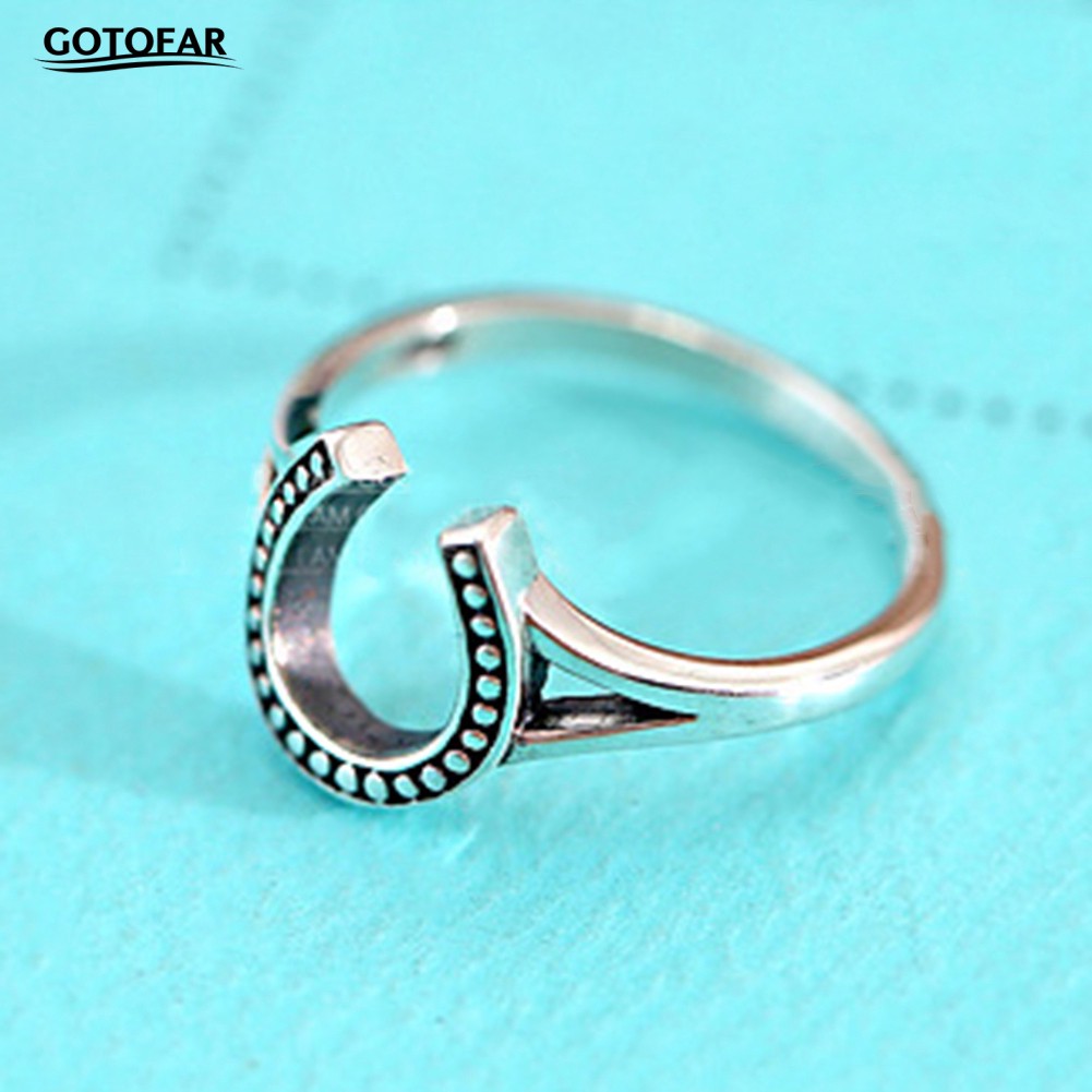 Dazzling Vintage Horseshoe U Shape Metal Finger Ring Party Birthday ...