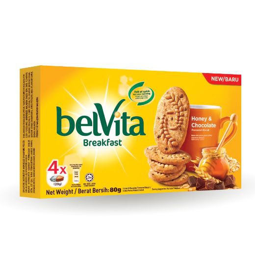 Belvita Breakfast Biscuits Honey & Chocolate 80g | Shopee Philippines