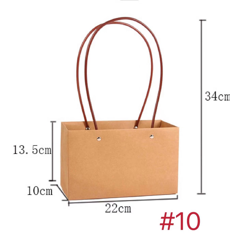 Kraft paper tote bag flower shop wrapping paper gift packaging tote bag ...