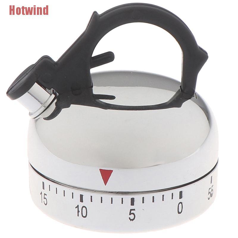 HW 60 Minute Kitchen Timer Alarm Mechanical Teapot Shaped Timer Clock ...