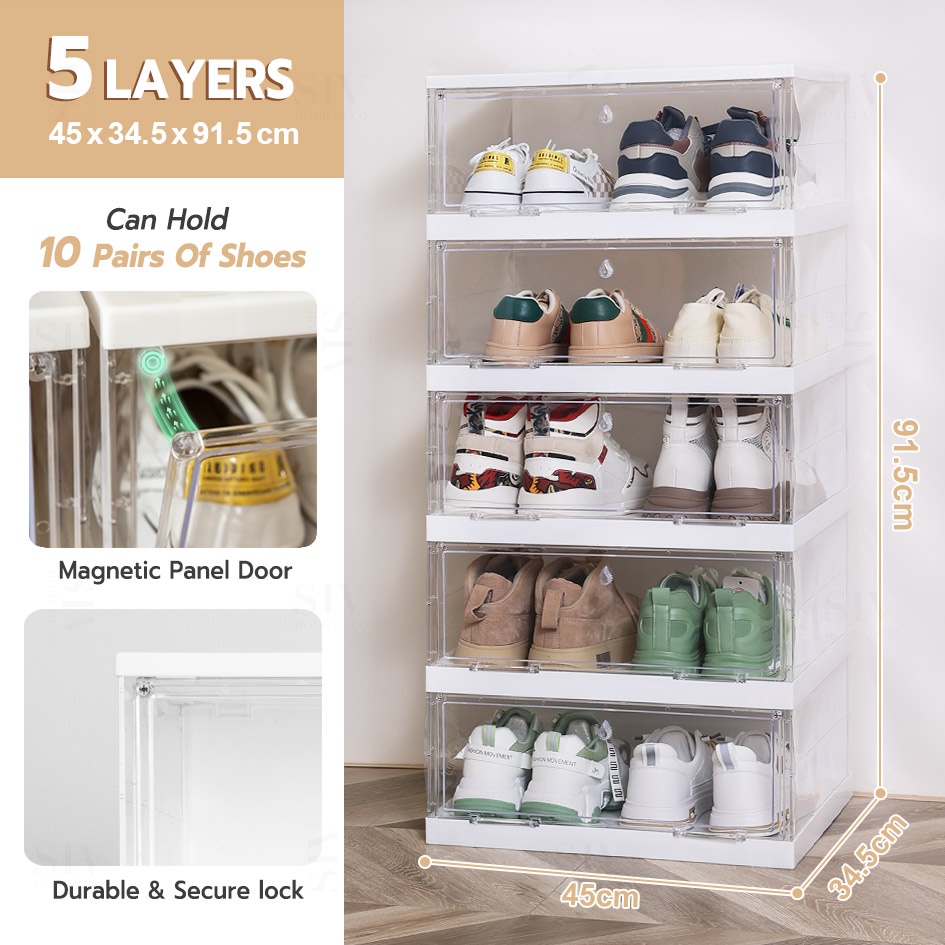 Siv Foldable Shoe Rack Folding Cabinet Storage Organizer Box Shelf ...