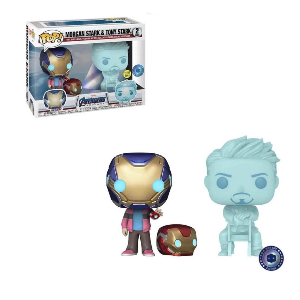 Morgan Stark & Tony Stark Funko Pop GITD Pop in a Box Exclusive (2-Pack ...