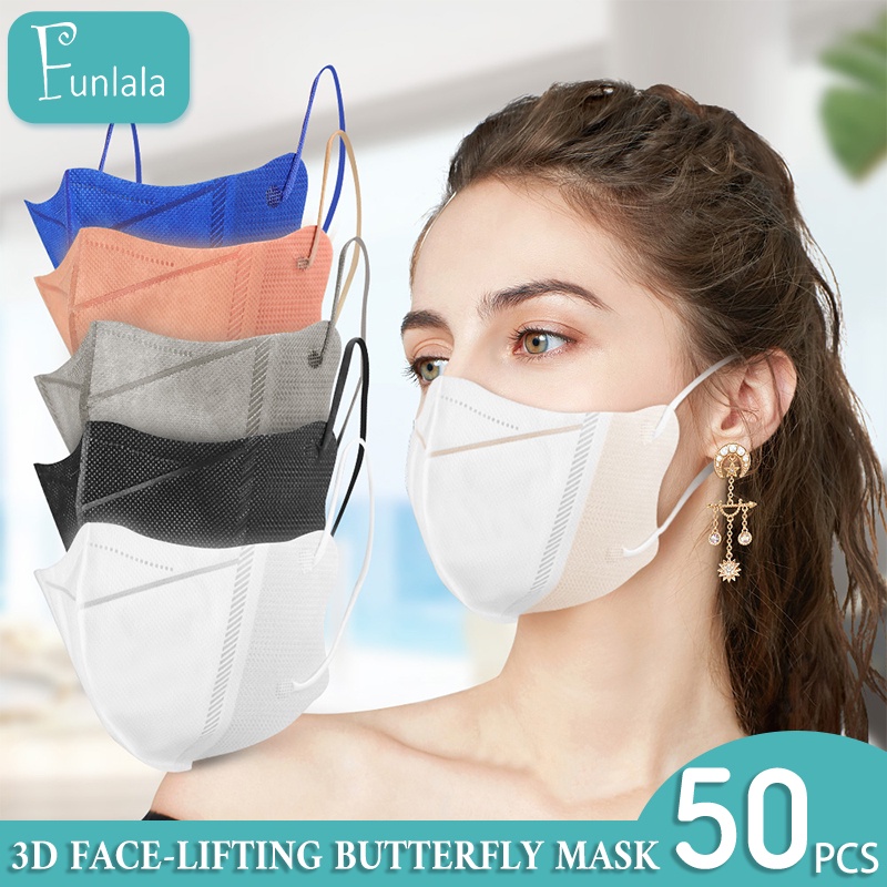 FUNLALA 50pcs 3D face-lifting butterfly mask more effectively protect ...