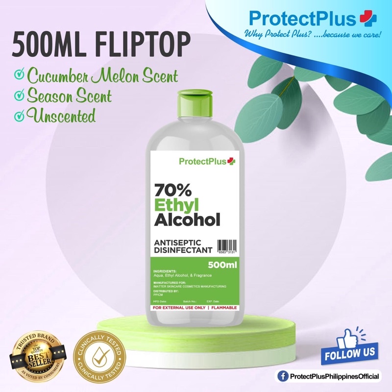 Protect Plus 70% ISOPROPYL & ETHYL 500ML Alcohol | Shopee Philippines