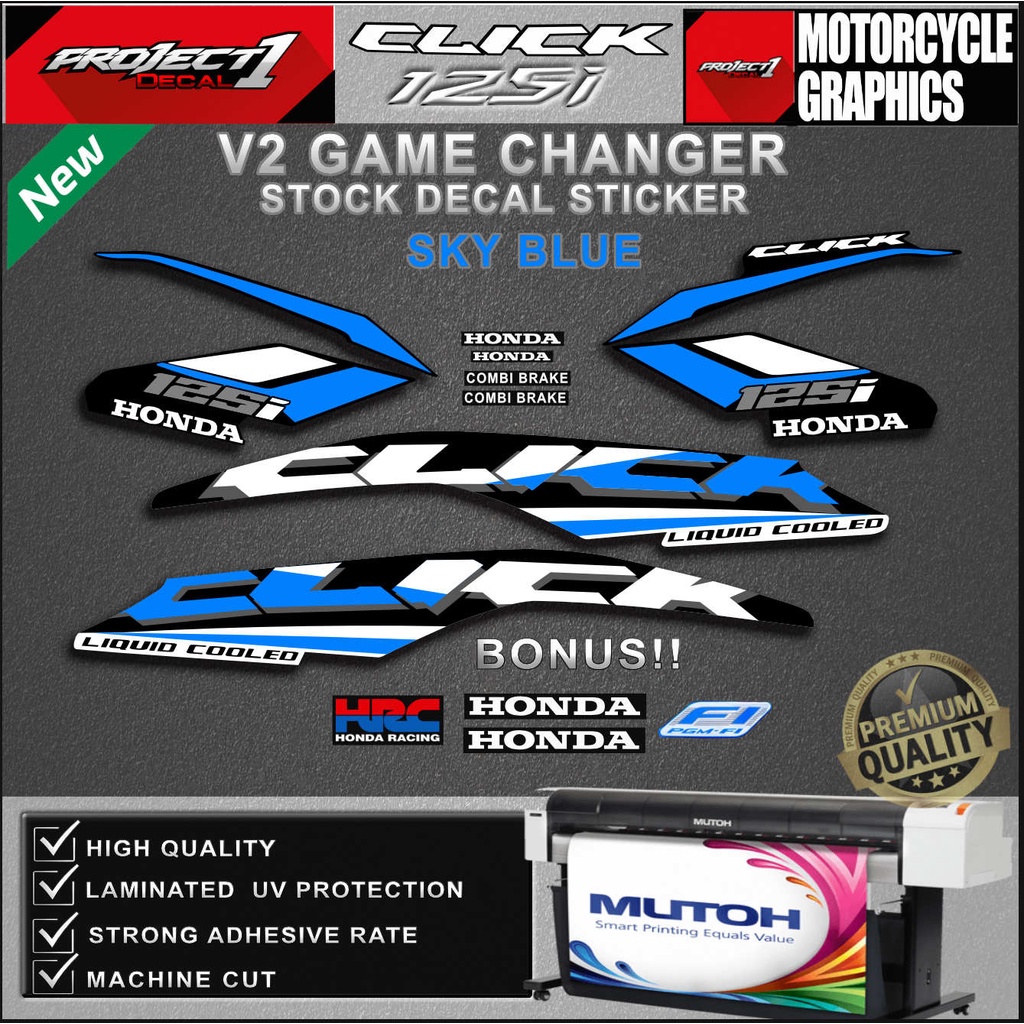 Honda click 125 game changer V2 stock decals 2021 released | Shopee ...