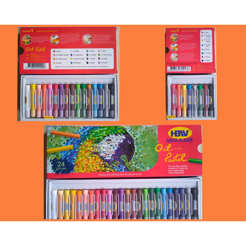 Oil pastels [GENUINE] HBW ARTE & COR Fine Quality pastels 8s, 12s, 16s ...