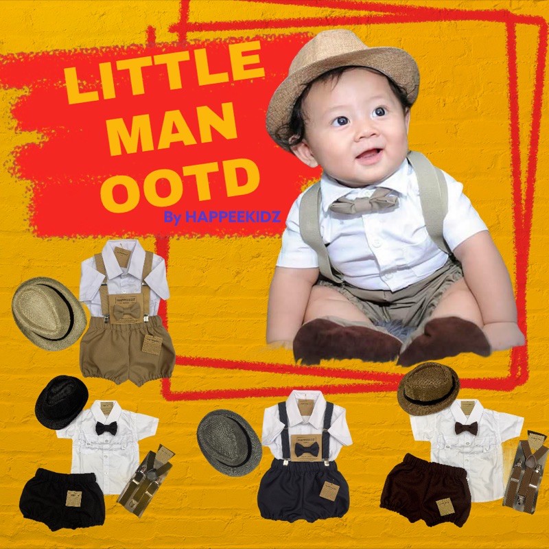 Little Man Costume - with Fedora Hat by HAPPEEKIDZ | Shopee Philippines