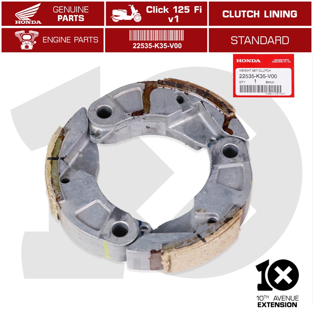 10thX Honda Genuine Clutch Lining Set Part No.22535-K35-V00 Click 125 ...