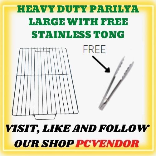 HEAVY DUTY PURE STAINLESS PARILYA / IHAWAN LARGE griller with FREE TONG ...