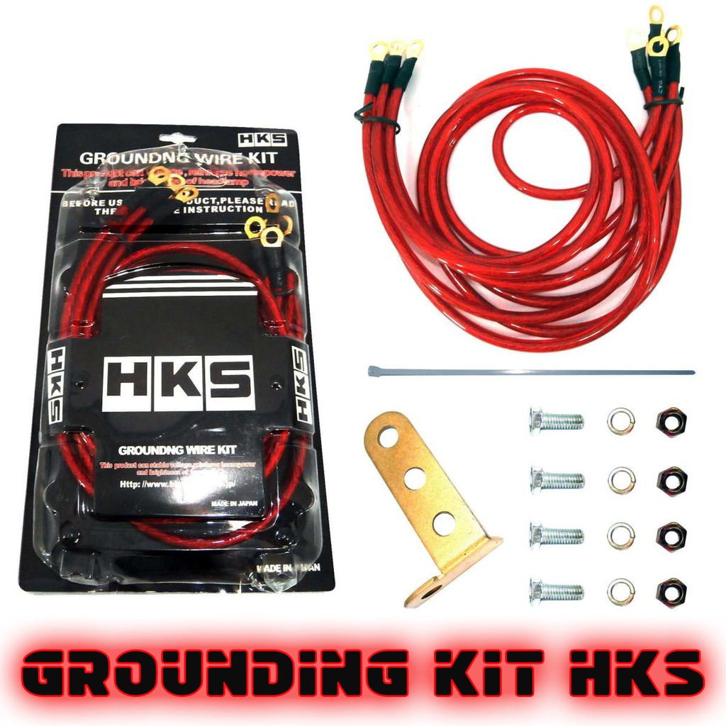 HKS Grounding Wire Kit Mega Thick 8GA 5-Point (RED) | Shopee Philippines