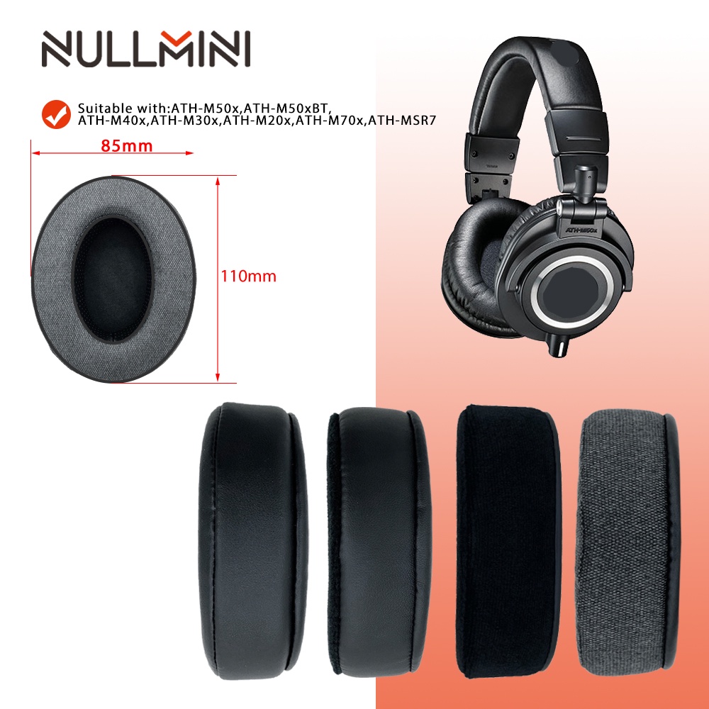 NullMini Replacement Thicken Earpads Headband for ATH-M50x, ATH-M50xBT ...
