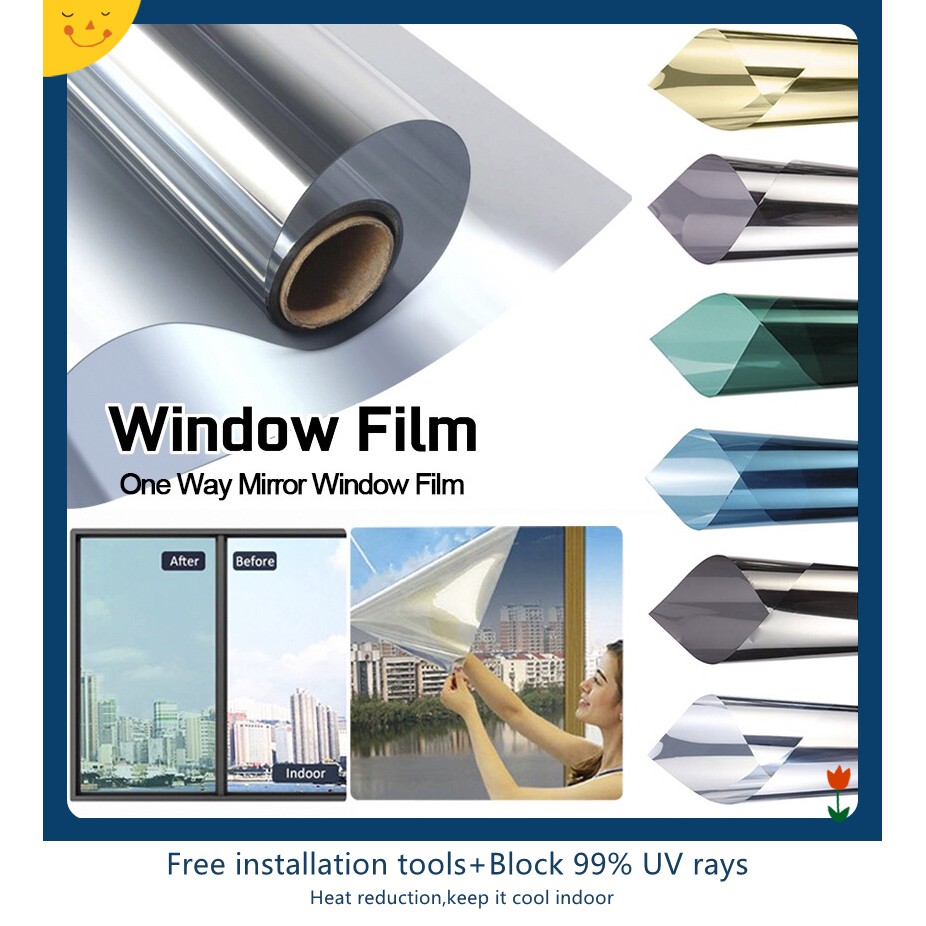 1/2 Meter One Way Mirror Window Film Vinyl Self-adhesive Reflective ...