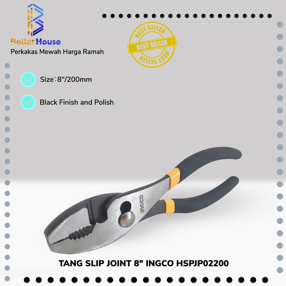 Slip Joint Plier Pliers Fish Pliers Sliding Pliers 8" INGCO HSPJP02200 ...