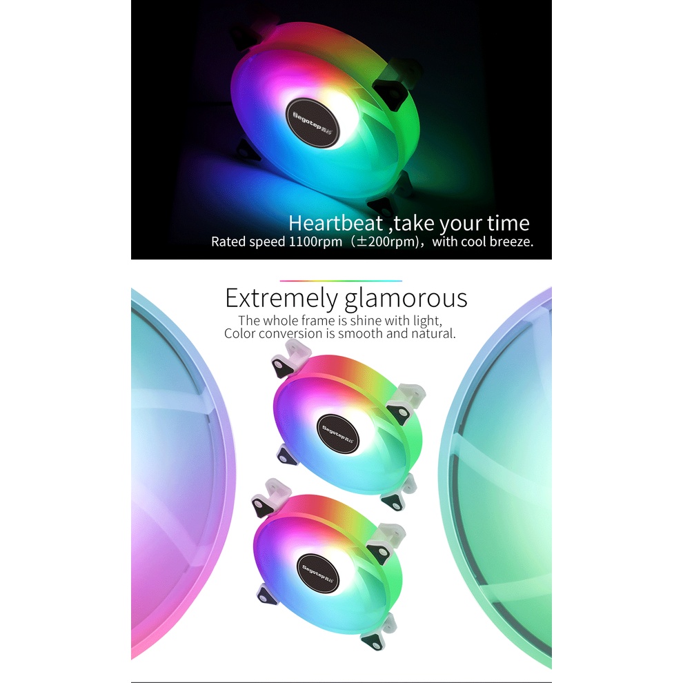 Segotep Romantic 12 Combo-R ARGB Lighting Effect Cooling Fans (3 Fans ...
