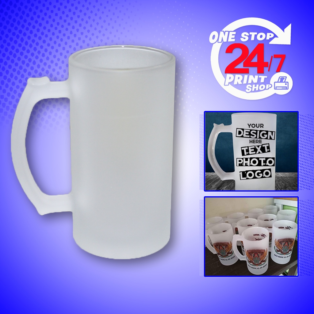 Customized 17oz Frosted Beer Mug Sublimation Editable Name Gift ...