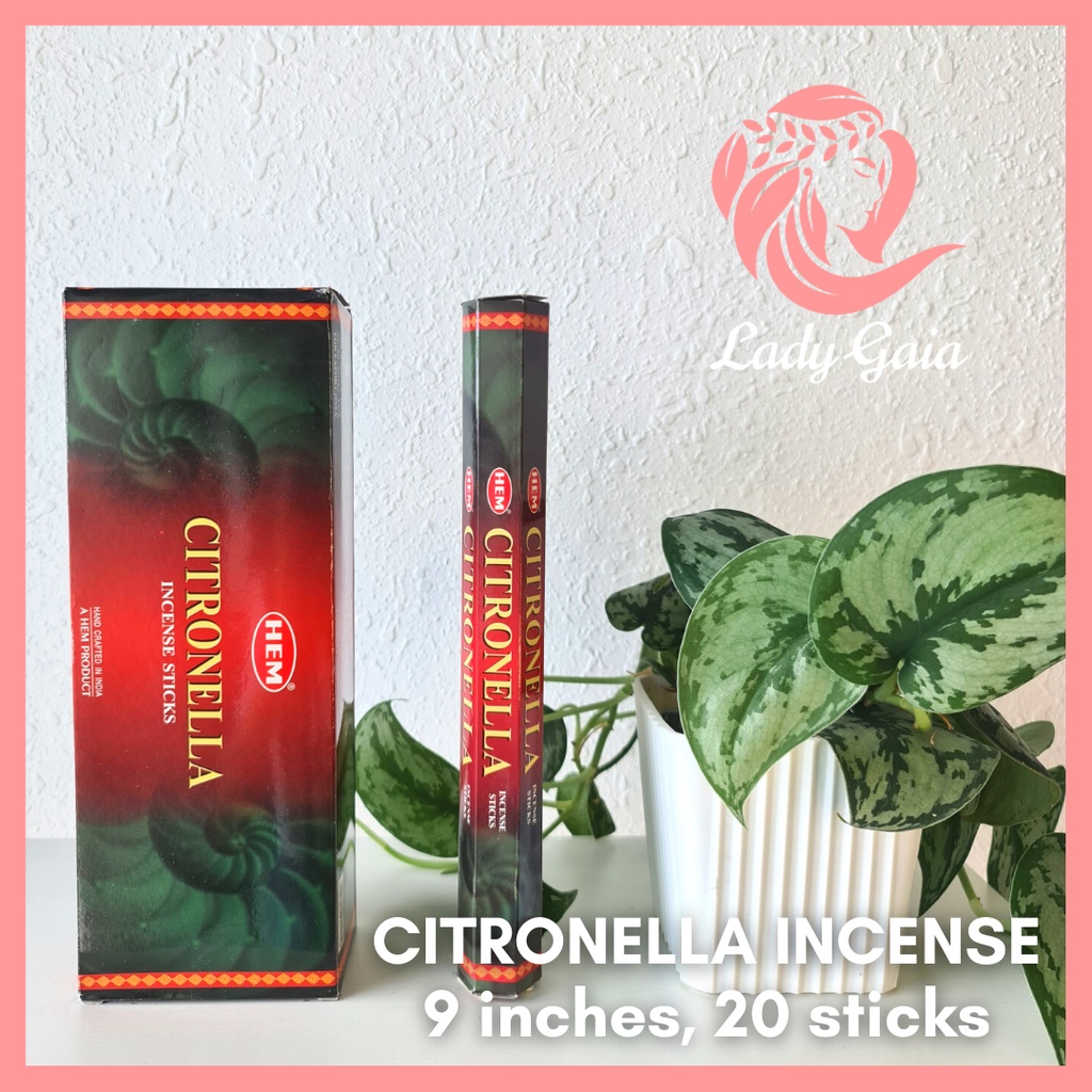HEM Citronella Incense Sticks - 20 sticks (9 inches) - New Packaging ...