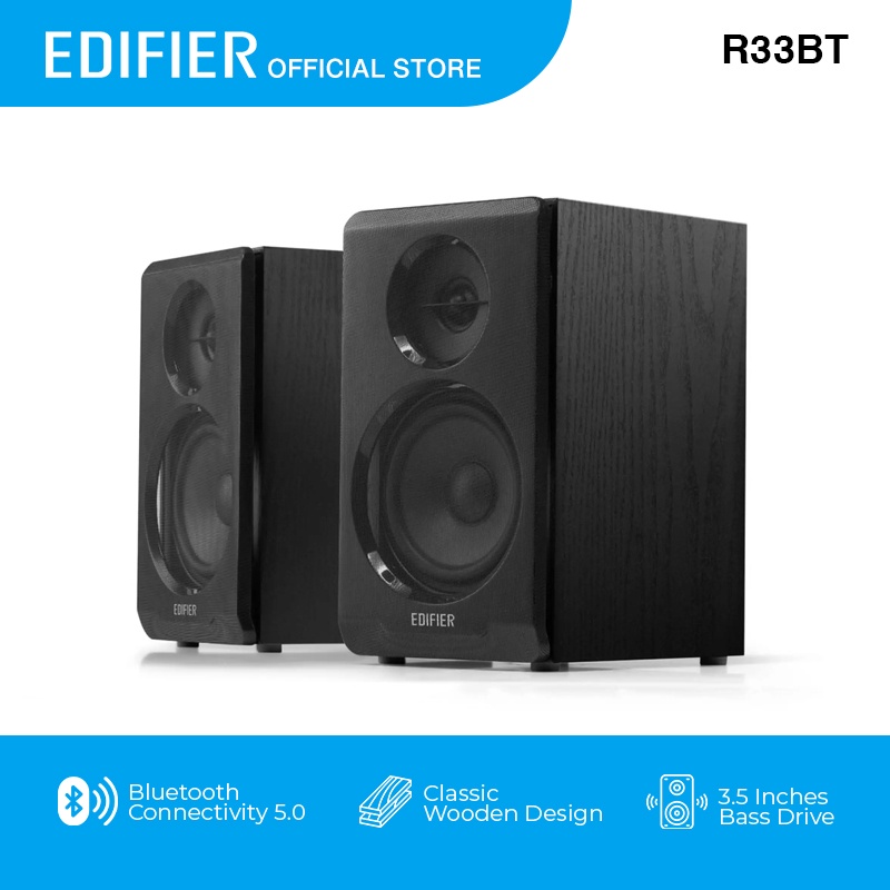 Edifier R33BT Wireless Bluetooth Connectivity 5.0 Classic Wooden Design ...