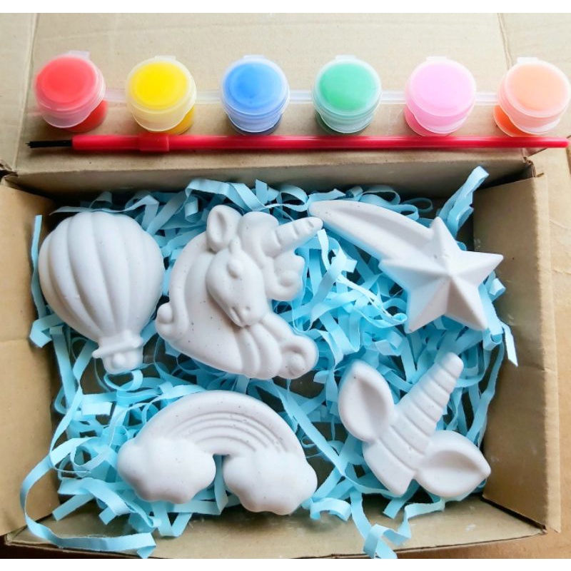 Complete Paint Set/ Plaster Paint Set for Children with Paint & brush ...