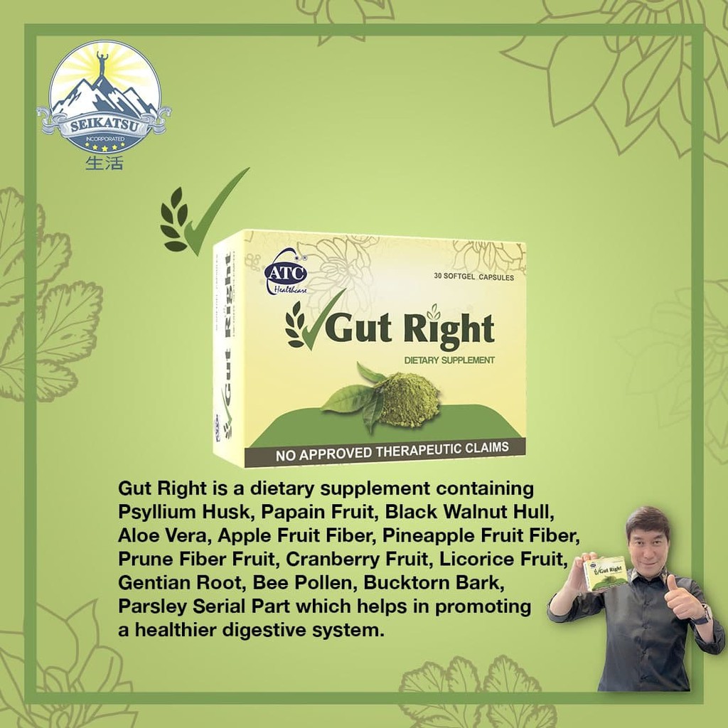 GUT RIGHT 30 softgel capsules Atc Healthcare | Shopee Philippines