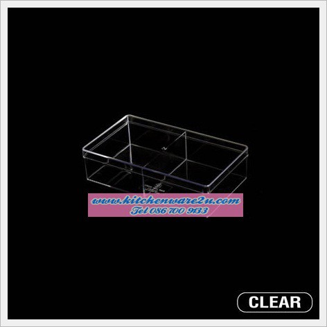 home life(Sold In 12 Dozen) Clear Square Box Divided Into 2 ...